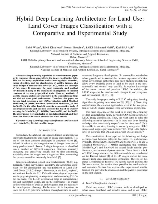 (PDF) Hybrid Deep Learning Architecture for Land Use: Land Cover Images Classification with a ...