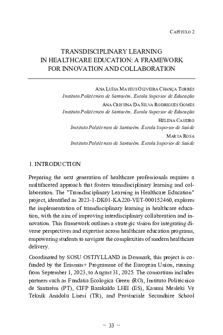 (PDF) Transdisciplinary Learning in Healthcare Education: A Framework for Innovation and ...
