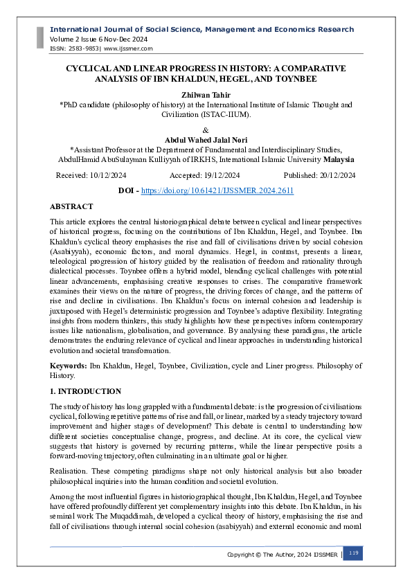 (PDF) CYCLICAL AND LINEAR PROGRESS IN HISTORY A COMPARATIVE ANALYSIS OF ...