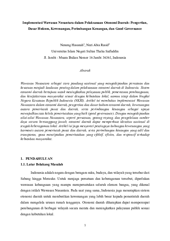 (PDF) GEOPOLITIK INDONESIA DAN WAWASAN NUSANTARA