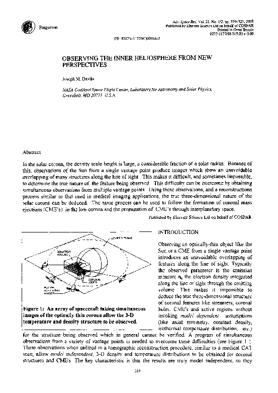 (PDF) Observing the inner heliosphere from new perspectives