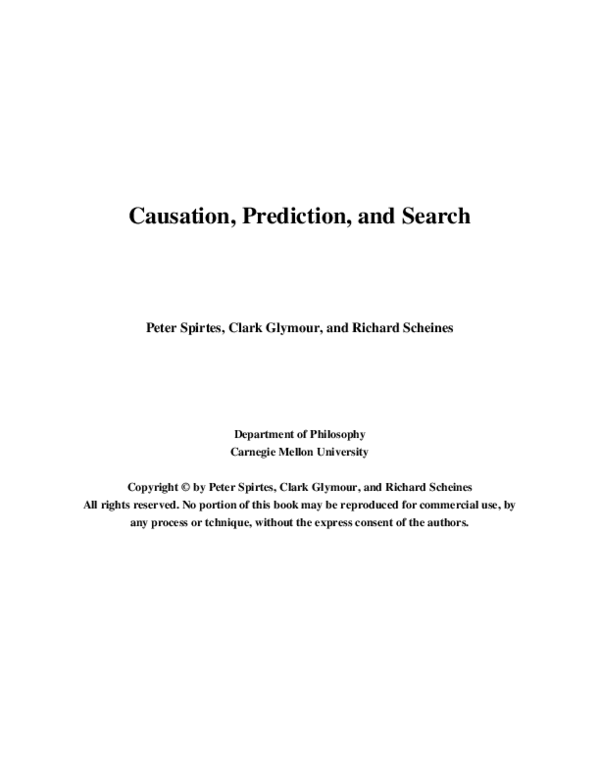 (PDF) Causation, Prediction, and Search