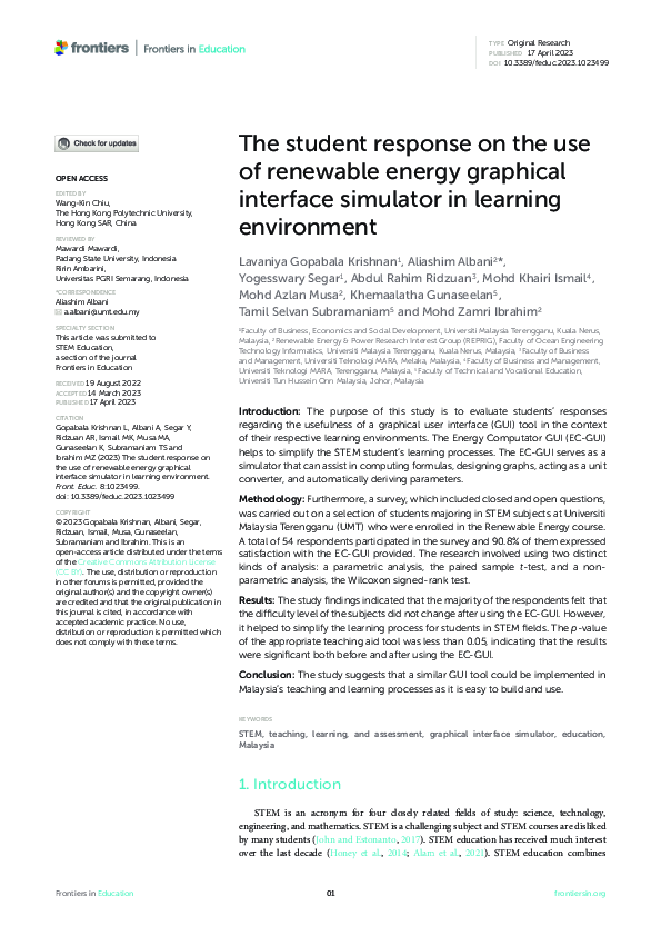 (PDF) The student response on the use of renewable energy graphical ...