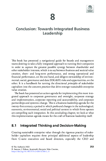 (PDF) Conclusion: Towards Integrated Business Leadership