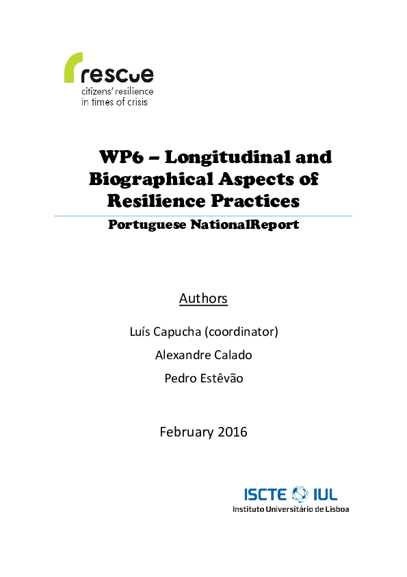 (PDF) Longitudinal and biographical aspects of resilience: portuguese ...