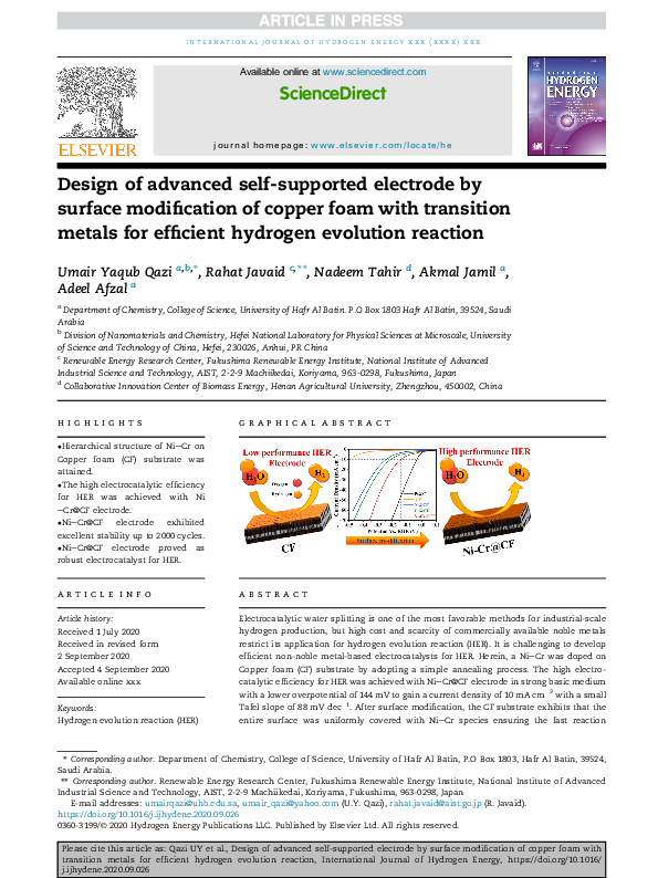 (PDF) Design of advanced self-supported electrode by surface ...