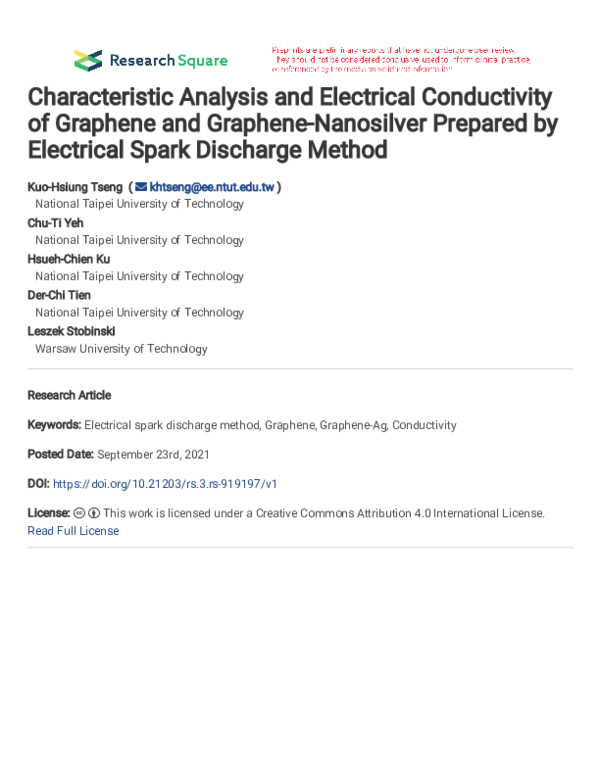 (PDF) Characteristic Analysis and Electrical Conductivity of Graphene ...