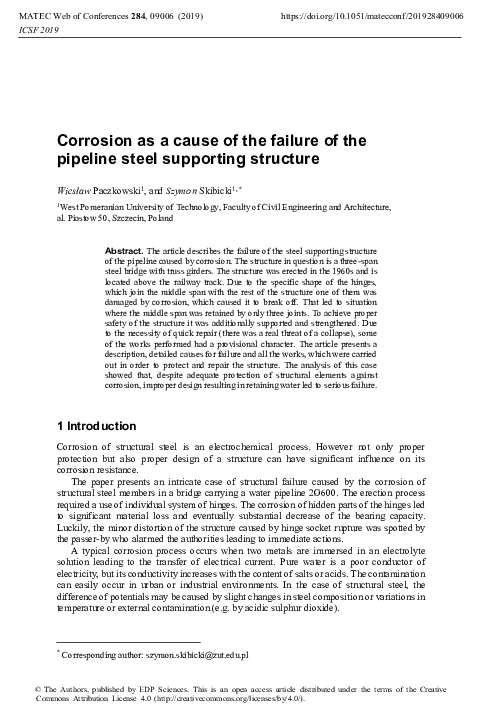 (PDF) Corrosion as a cause of the failure of the pipeline steel ...
