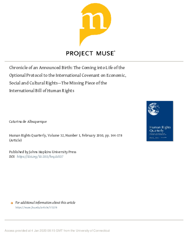 (PDF) Chronicle of an Announced Birth: The Coming into Life of the ...