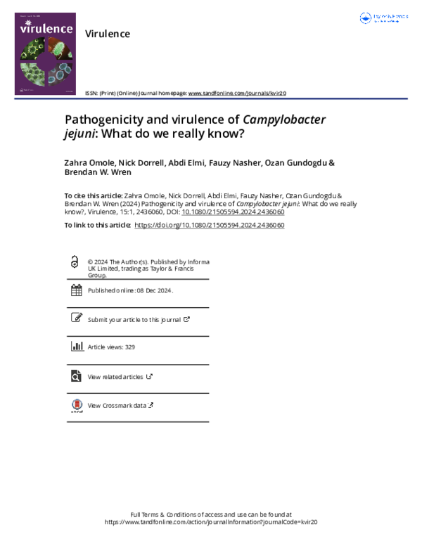 (PDF) Pathogenicity and virulence of Campylobacter jejuni What do we ...