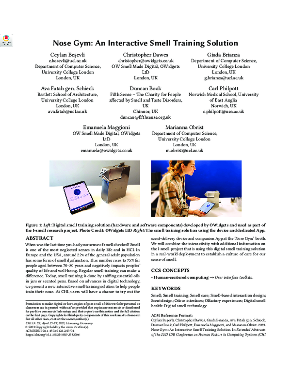 (PDF) Nose Gym: An Interactive Smell Training Solution