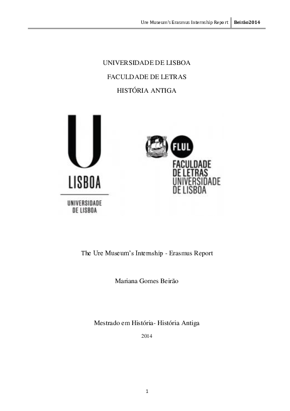 (PDF) The Ure Museum's Internship: Erasmus Report