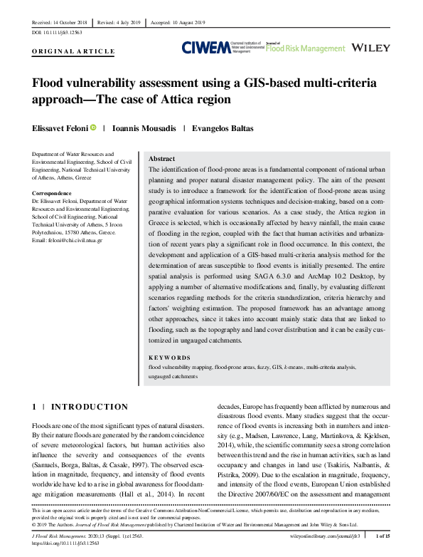 (PDF) Flood vulnerability assessment using a GIS‐based multi‐criteria approach—The case of ...