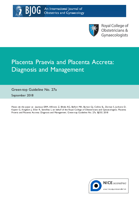 (PDF) Placenta Praevia and Placenta Accreta: Diagnosis and Management