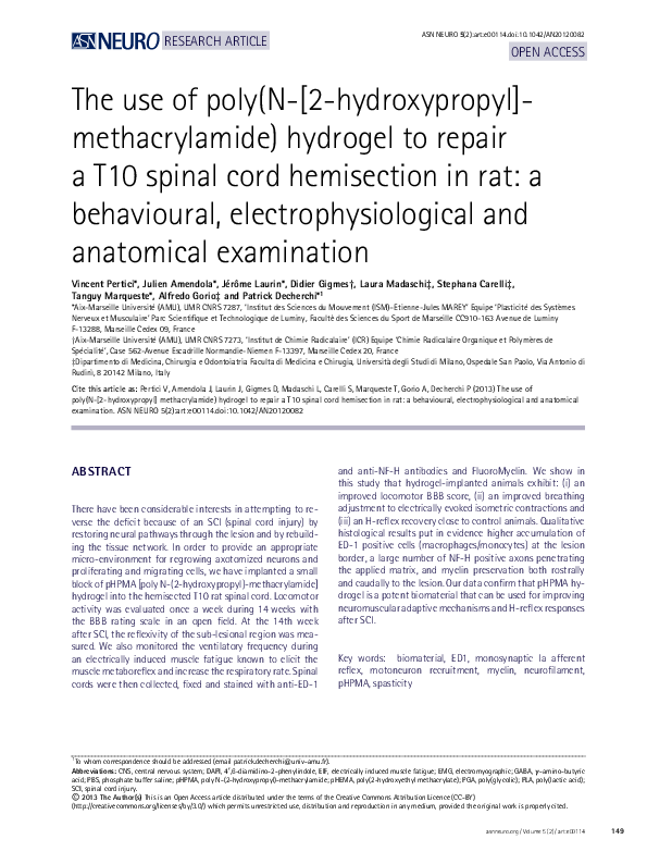 (PDF) The Use of Poly(N-[2-Hydroxypropyl]-Methacrylamide) Hydrogel to ...