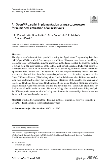 (PDF) An OpenMP parallel implementation using a coprocessor for numerical simulation of oil ...
