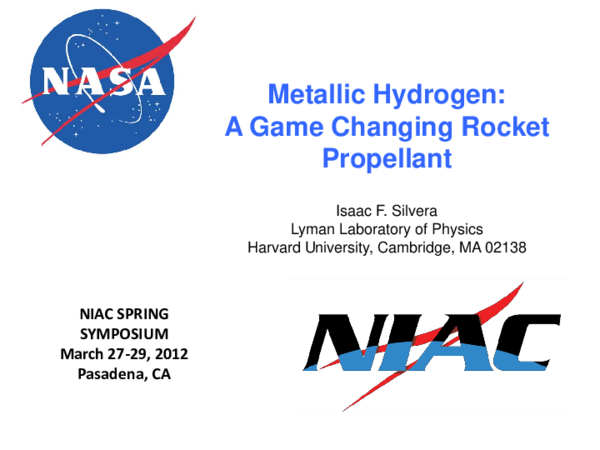 (PDF) Metallic Hydrogen: A Game Changing Rocket Propellant