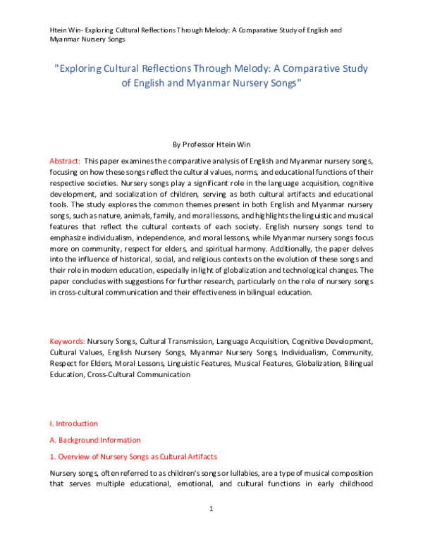 (PDF) Exploring Cultural Reflections Through Melody: A Comparative ...