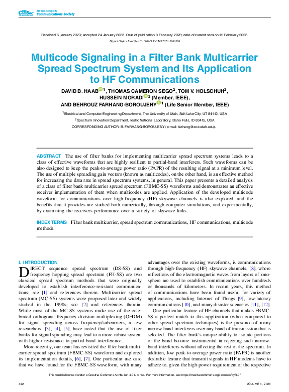 (PDF) Multicode Signaling in a Filter Bank Multicarrier Spread Spectrum System and Its ...