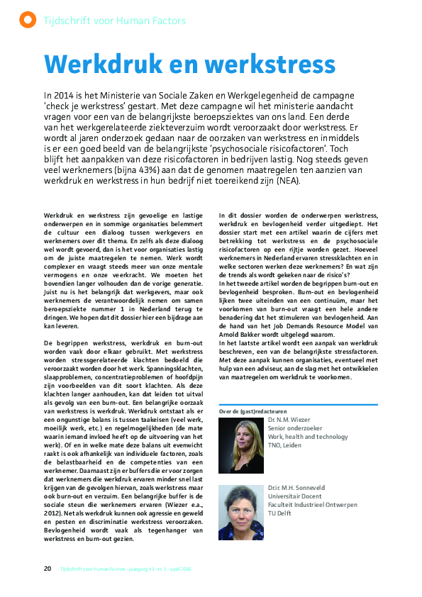(PDF) Werkdruk en werkstress