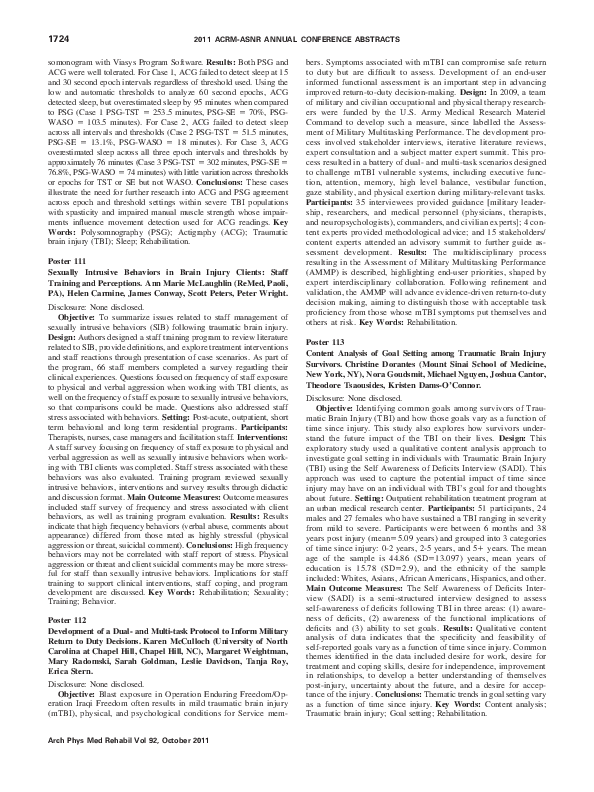 (PDF) Poster 113 Content Analysis of Goal Setting among Traumatic Brain ...