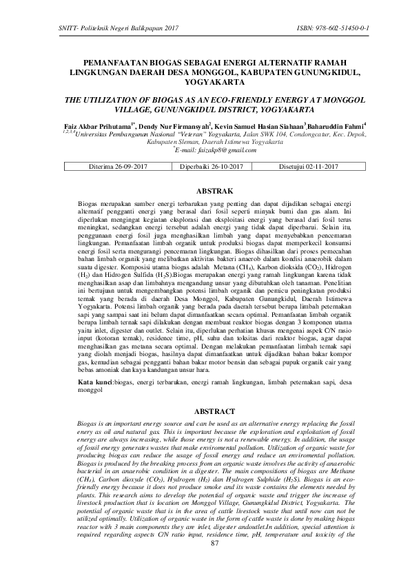 (PDF) Pemanfaatan Biogas Sebagai Energi Alternatif Ramah Lingkungan ...