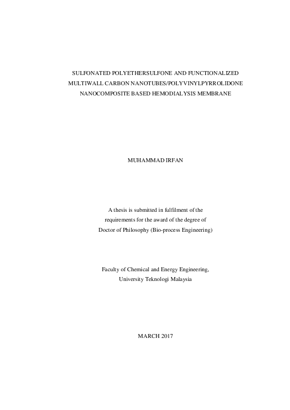 (PDF) Sulfonated polyethersulfone and functionalized multiwall carbon ...