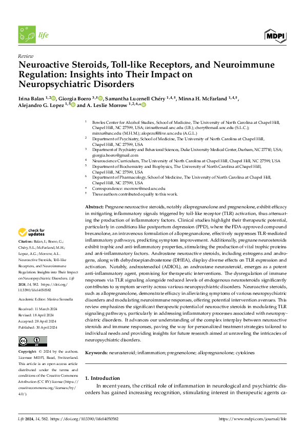 (PDF) Neuroactive Steroids, Toll-like Receptors, and Neuroimmune ...