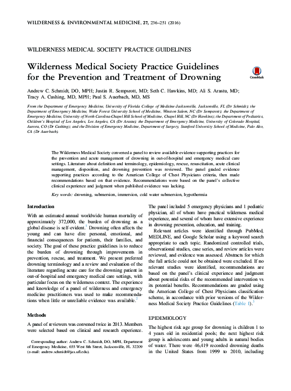 (PDF) Wilderness Medical Society Practice Guidelines for the Prevention ...