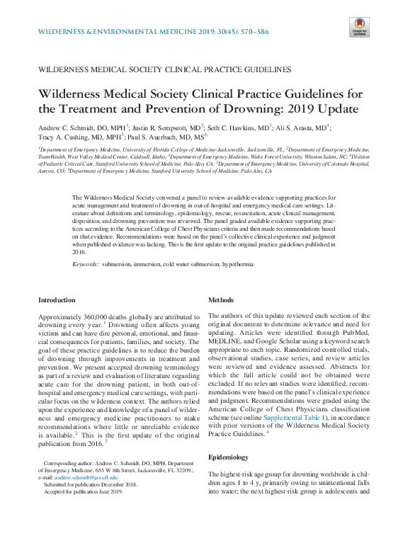 (PDF) Wilderness Medical Society Clinical Practice Guidelines for the ...