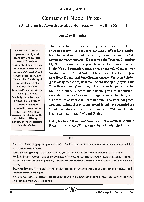 (PDF) Century of Nobel Prizes