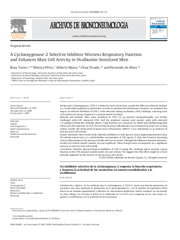 (PDF) Un inhibidor selectivo de la ciclooxigenasa-2 empeora la función ...