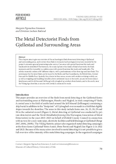 (PDF) Simonsen&Rødsrud 2024 The Metal Detectorist Finds from Gjellestad ...