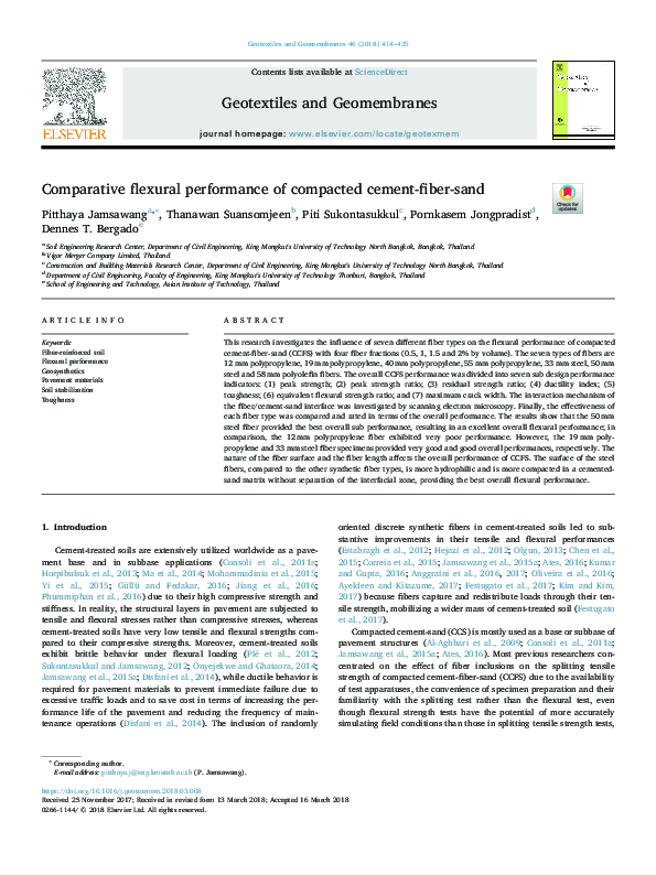 (PDF) Comparative flexural performance of compacted cement-fiber-sand