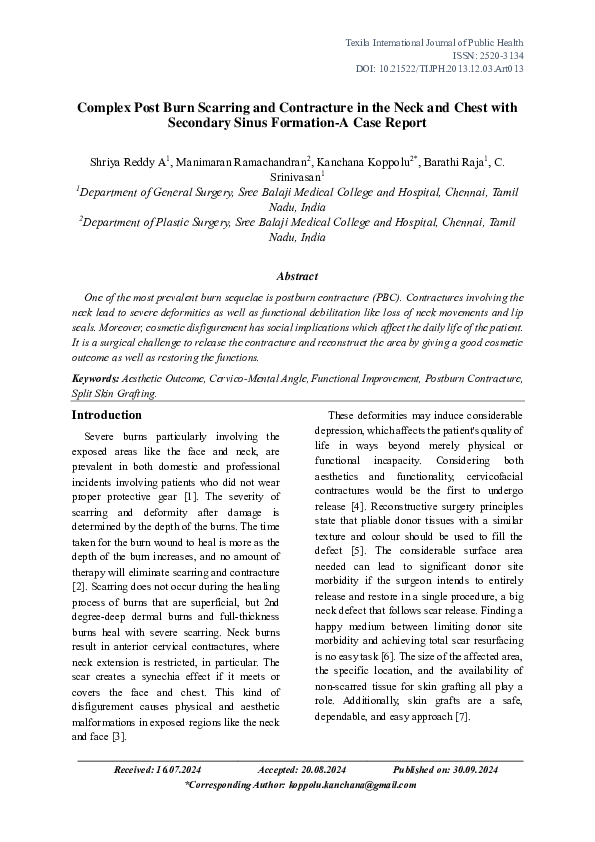(PDF) Complex Post Burn Scarring and Contracture in the Neck and Chest ...