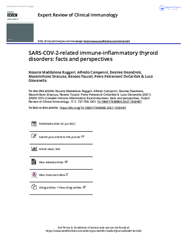 (PDF) SARS-COV-2-related immune-inflammatory thyroid disorders: facts ...
