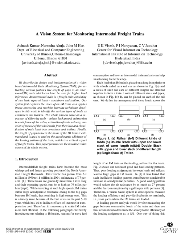 (PDF) Vision System for Intermodal Freight Monitoring