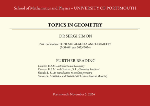(PDF) Topics in Geometry (First Preliminary Version, Work in Progress)