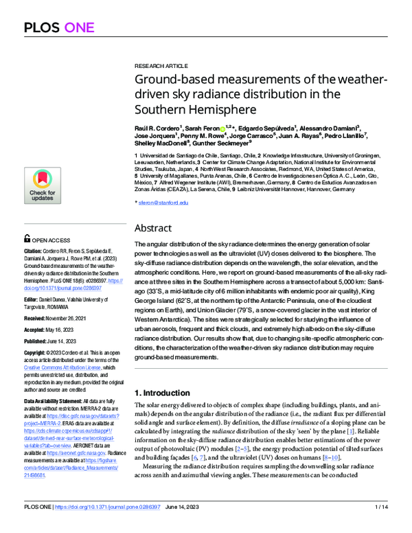 (PDF) Ground-based measurements of the weather-driven sky radiance ...