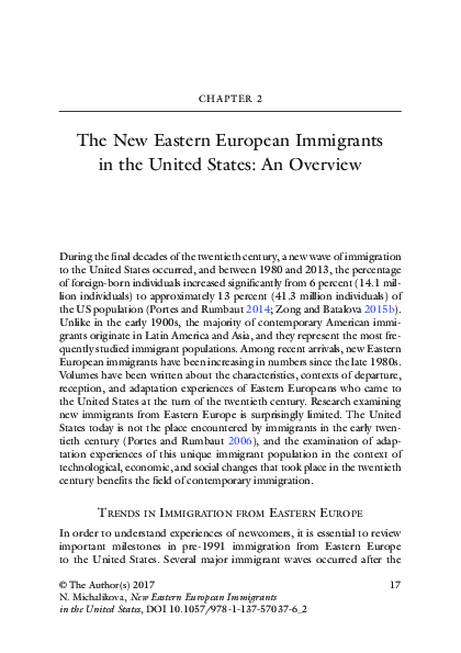 (PDF) The New Eastern European Immigrants in the United States: An Overview