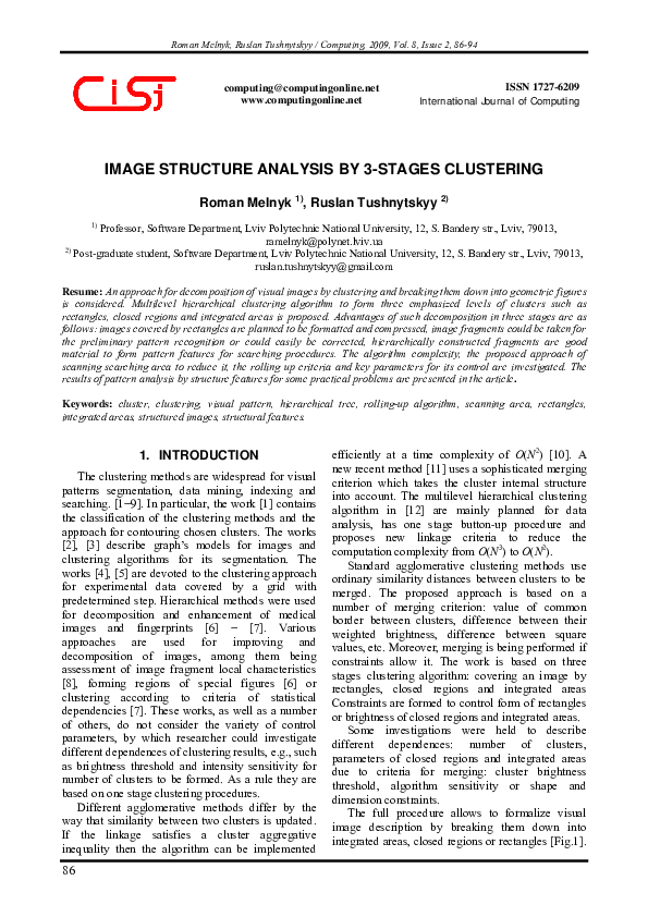 (PDF) Image Structure Analysis by 3-STAGES Clustering