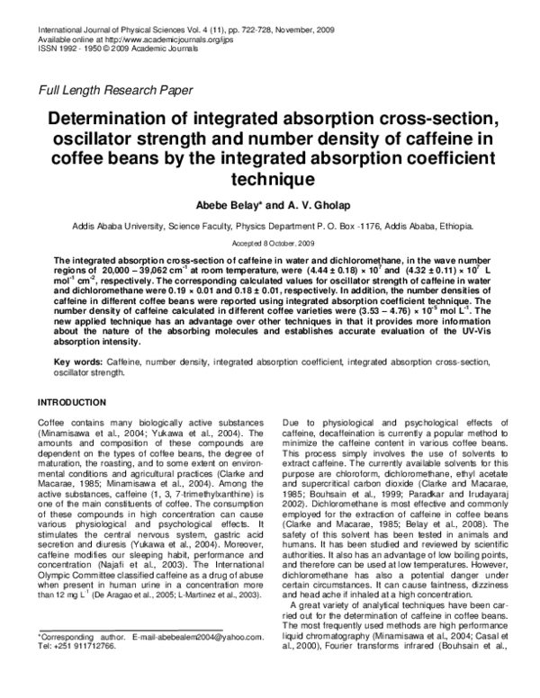 (PDF) Determination of integrated absorption cross-section, oscillator strength and number ...