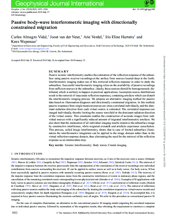 (PDF) Passive body-wave interferometric imaging with directionally ...