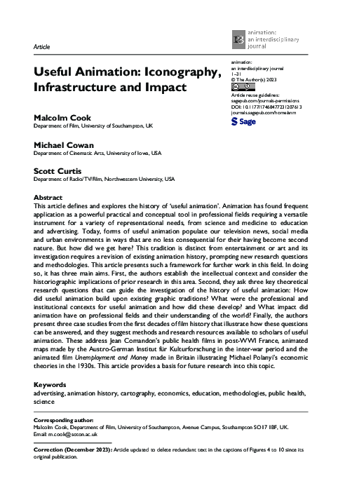 (PDF) Useful Animation: Iconography, Infrastructure and Impact