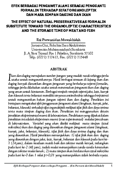 (PDF) Efek Berbagai Pengawet Alami Sebagai Pengganti Formalin Terhadap ...