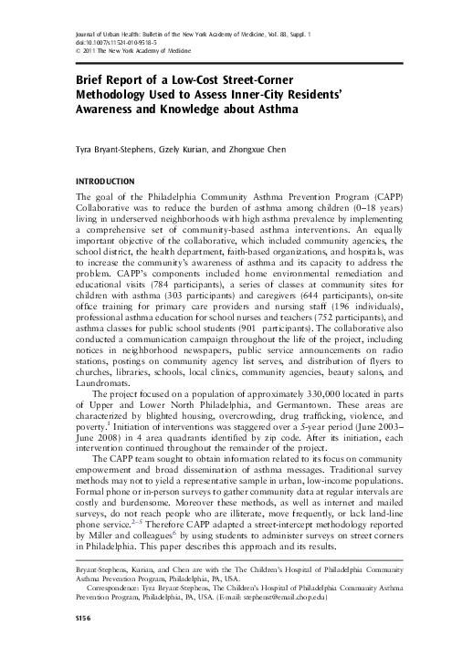 (PDF) Brief Report of a Low-Cost Street-Corner Methodology Used to ...