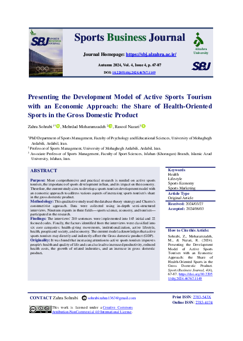 (PDF) Presenting the Development Model of Active Sports Tourism with an ...