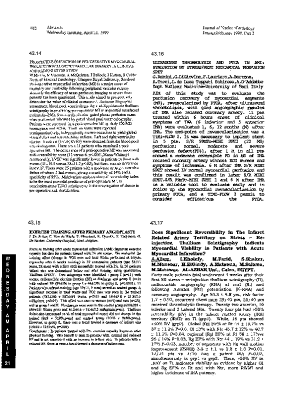 (PDF) Exercise training after primary angioplasty