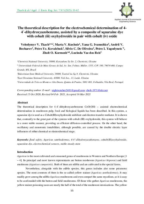 (PDF) THE THEORETICAL DESCRIPTION FOR THE 4-4´-DIHYDROXYAZOBENZENE ...