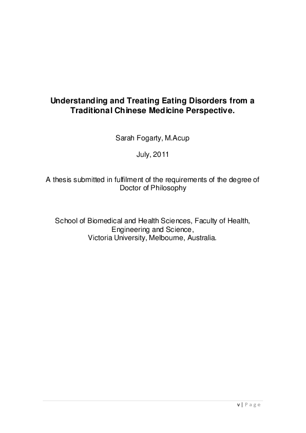 (PDF) Understanding and treating eating disorders from a traditional ...